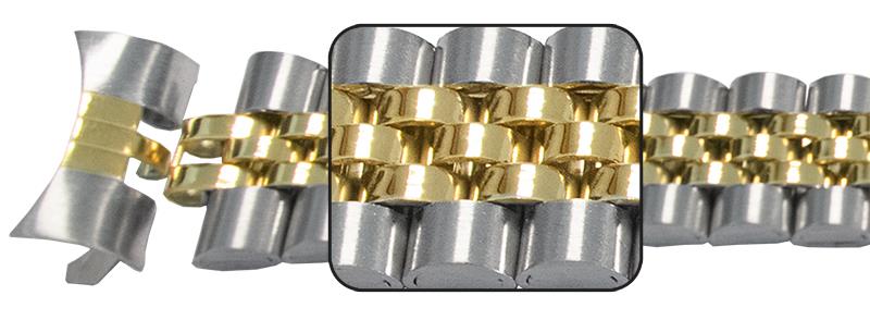 Satin with Mirror Centre Links, 2T Yellow