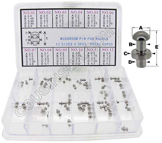 Mushroom Head Pins (for Clasps)