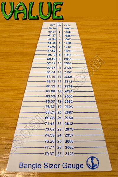 Bangle Diameter Gauge, Acrylic